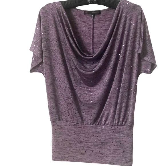 HeartSoul | Tops | Heart Soul Womens Purple Glittering Sparkle Cowl ...